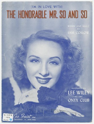 "I’m In Love With The Honorable Mr. So And So " by Sam Coslow and Sam ...
