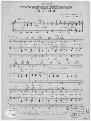 "No Foolin' " by Berkeley Graham and Carley Mills