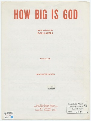 "How Big Is God " by Doris Akers and Doris Akers