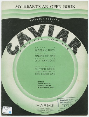 "My Heart's An Open Book: Duet " by Harden Church, Edward Heyman et al.