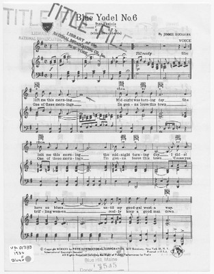 "Blue Yodel No. 6 " by Jimmie Rodgers