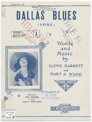 "Dallas Blues : Song " by Hart A Wand and Lloyd Garrett