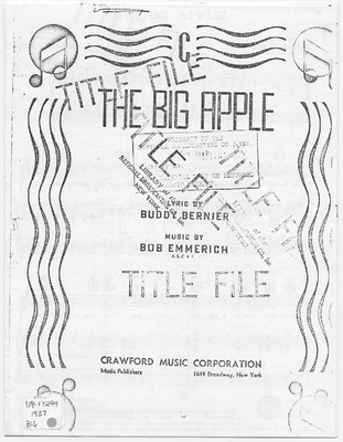 "The Big Apple " by Bob Emmerich and Buddy Bernier