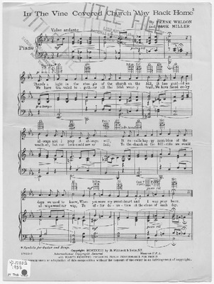 "In The Vine Covered Church 'Way Back Home " by Jack Miller and Frank ...