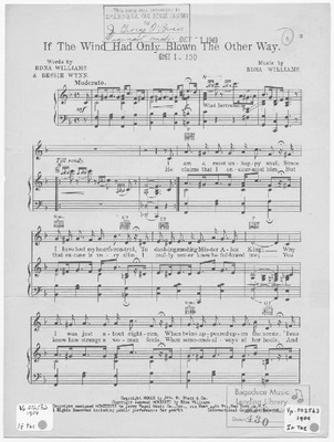 "If The Wind Had Only Blown The Other Way " by Edna Williams and Bessie ...