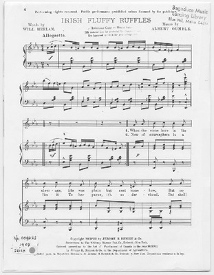 "Irish Fluffy Ruffles " by Albert Gumble and Will Heelan