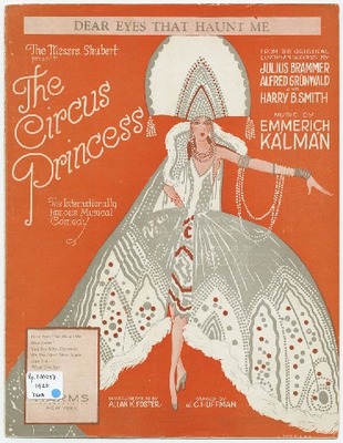 "Dear Eyes That Haunt Me " by Emmerich Kalman and Harry Bache Smith