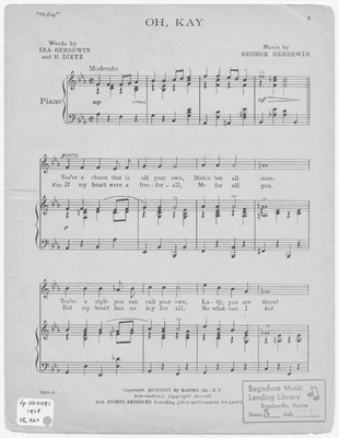 "Oh, Kay " by George Gershwin, Howard Dietz et al.