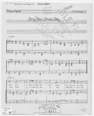 "Dew - Dew - Dewey Day " by Al Sherman